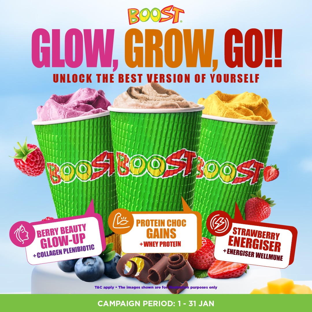 Glow, Grow, Go: Boost Juice Powers Your 2026. | AEON Mall Tebrau City News